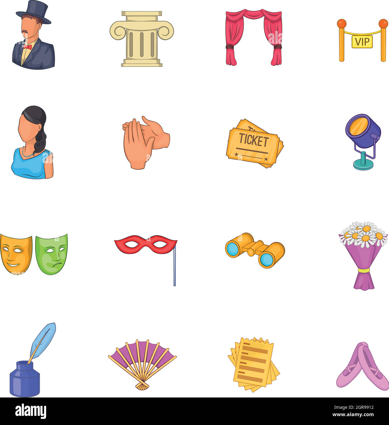 Vector cartoon stage set Stock Vector Images - Alamy