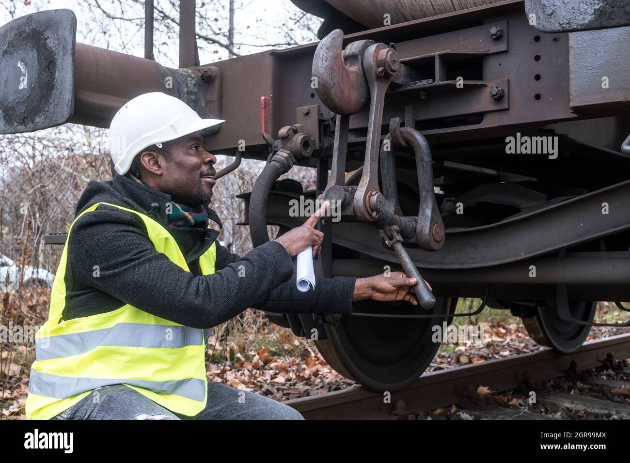 African american train engineer hi-res stock photography and images - Alamy