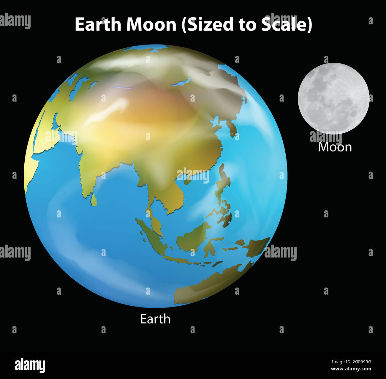 Earth and Moon Stock Vector Image & Art - Alamy