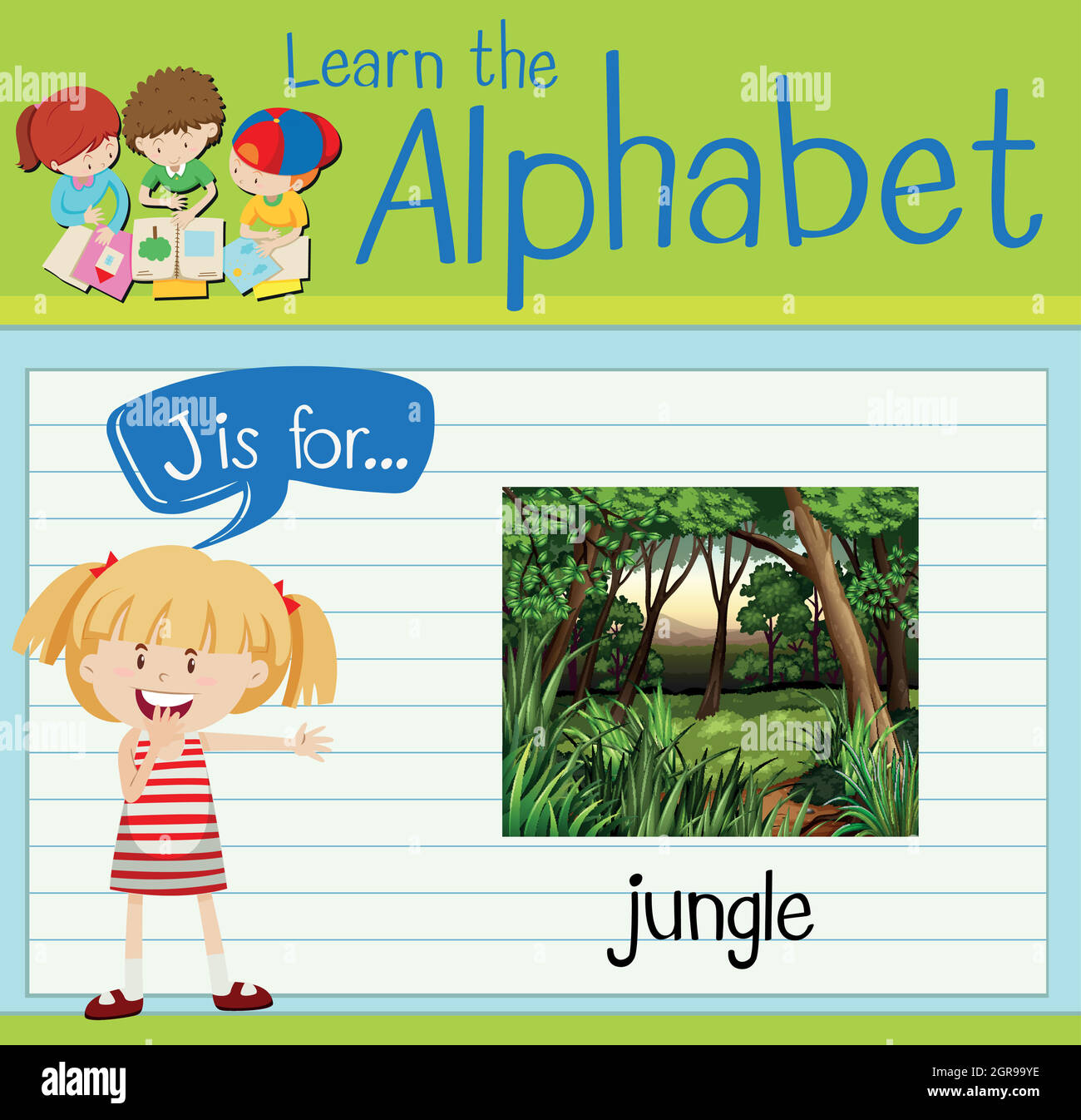 Flashcard letter J is for jungle Stock Vector Image & Art - Alamy
