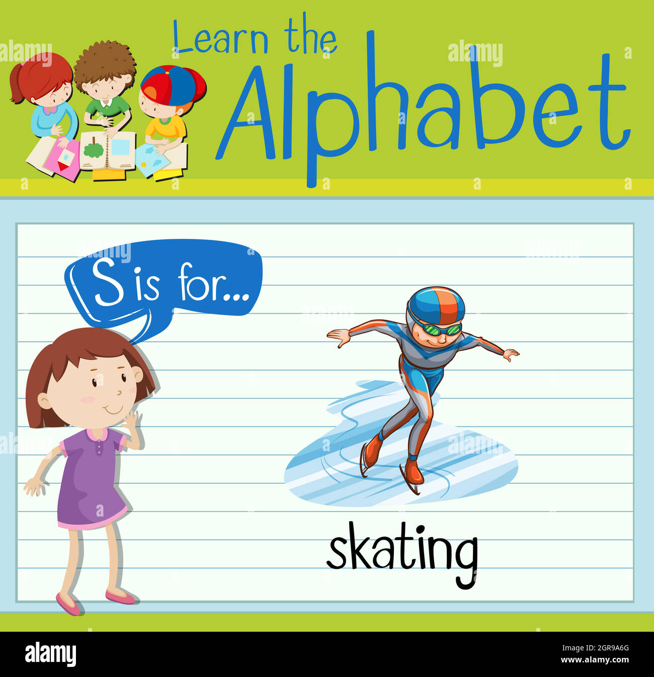 Flashcard letter S is for skating Stock Vector Image & Art - Alamy