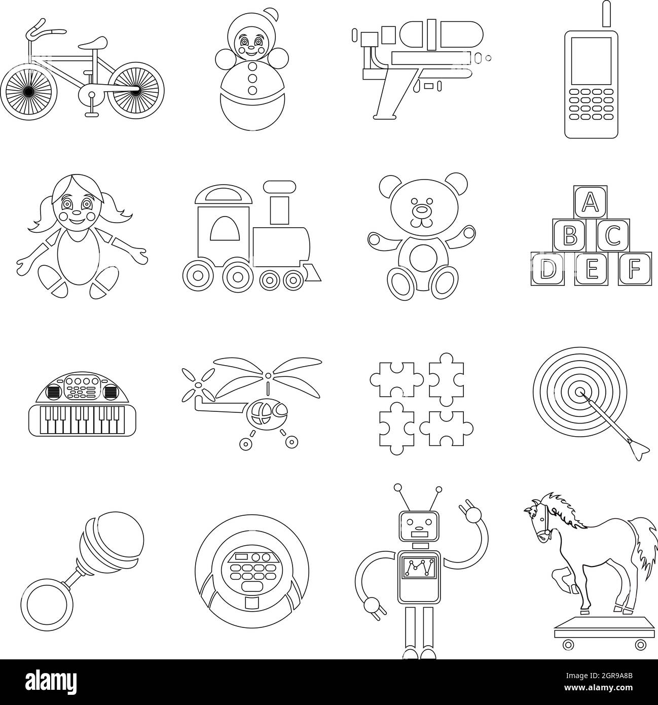 Toy child baby play icons set vector kid game Cut Out Stock Images ...