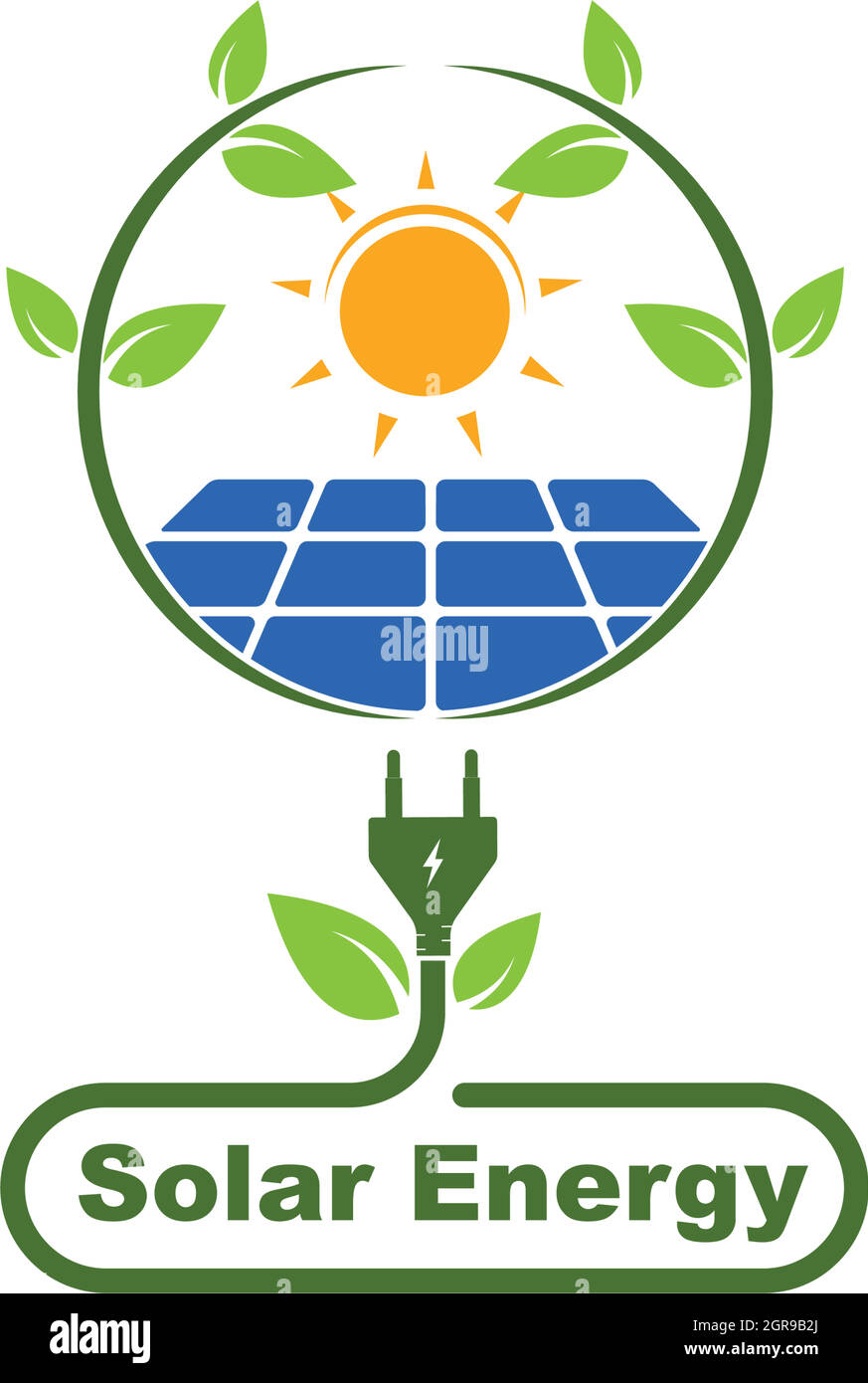 solar panel logo vector icon of natural energy Stock Vector Image & Art ...