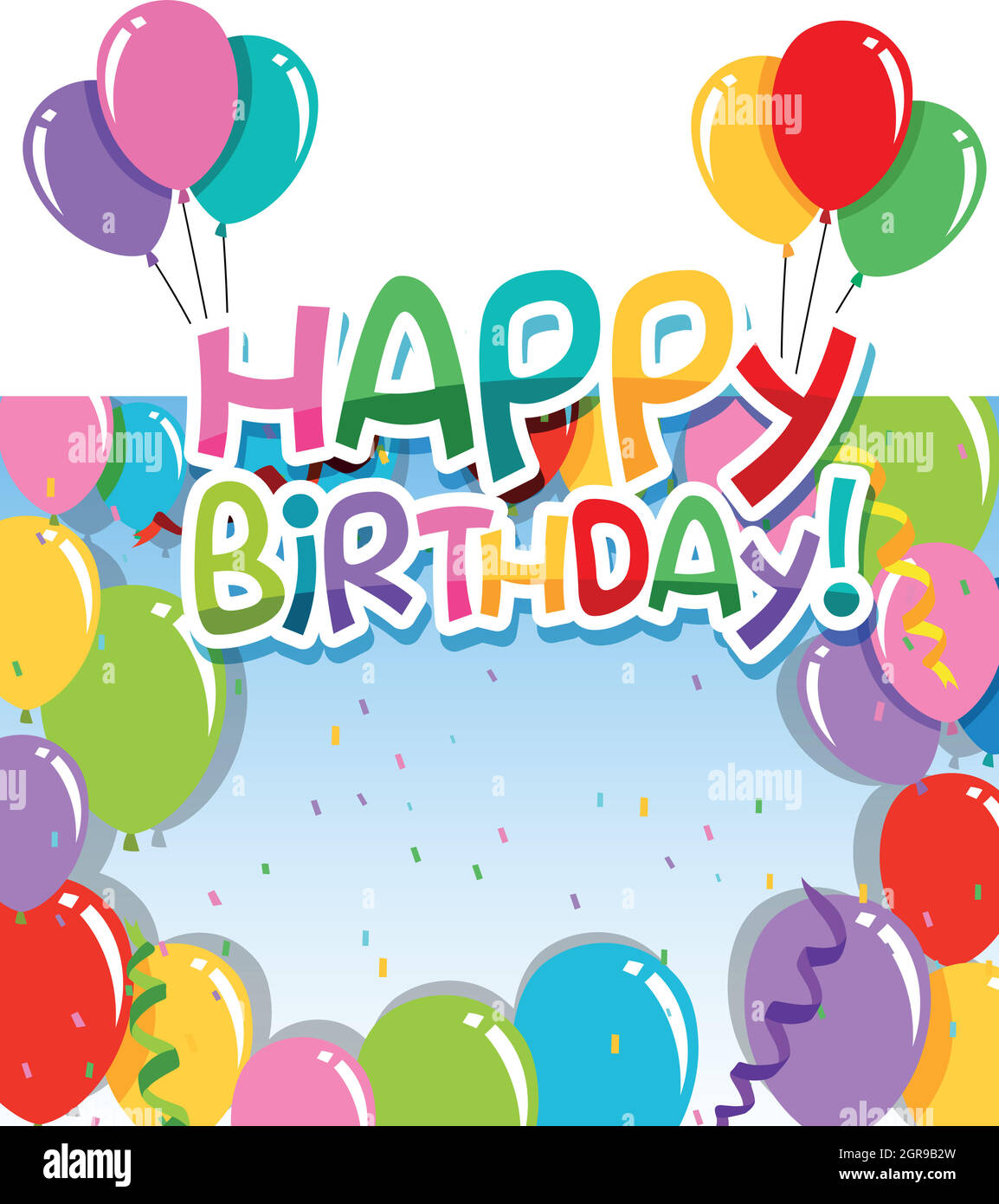 colorful happy birthday card Stock Vector Image & Art - Alamy