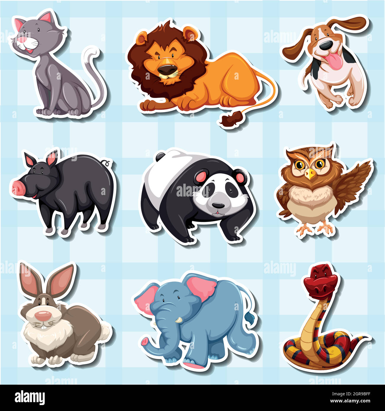 Sticker design for many animals Stock Vector Image & Art - Alamy