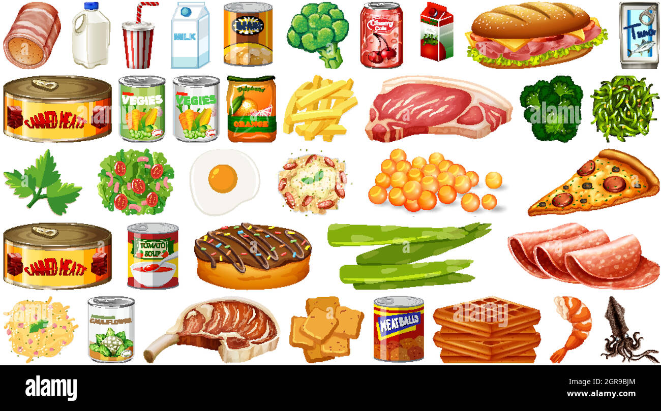 Set of food isolated Stock Vector Image & Art - Alamy