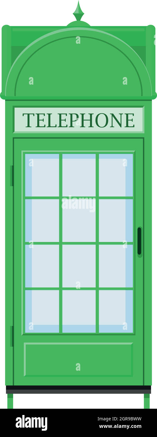 Classic design of telephone booth in green color Stock Vector Image ...
