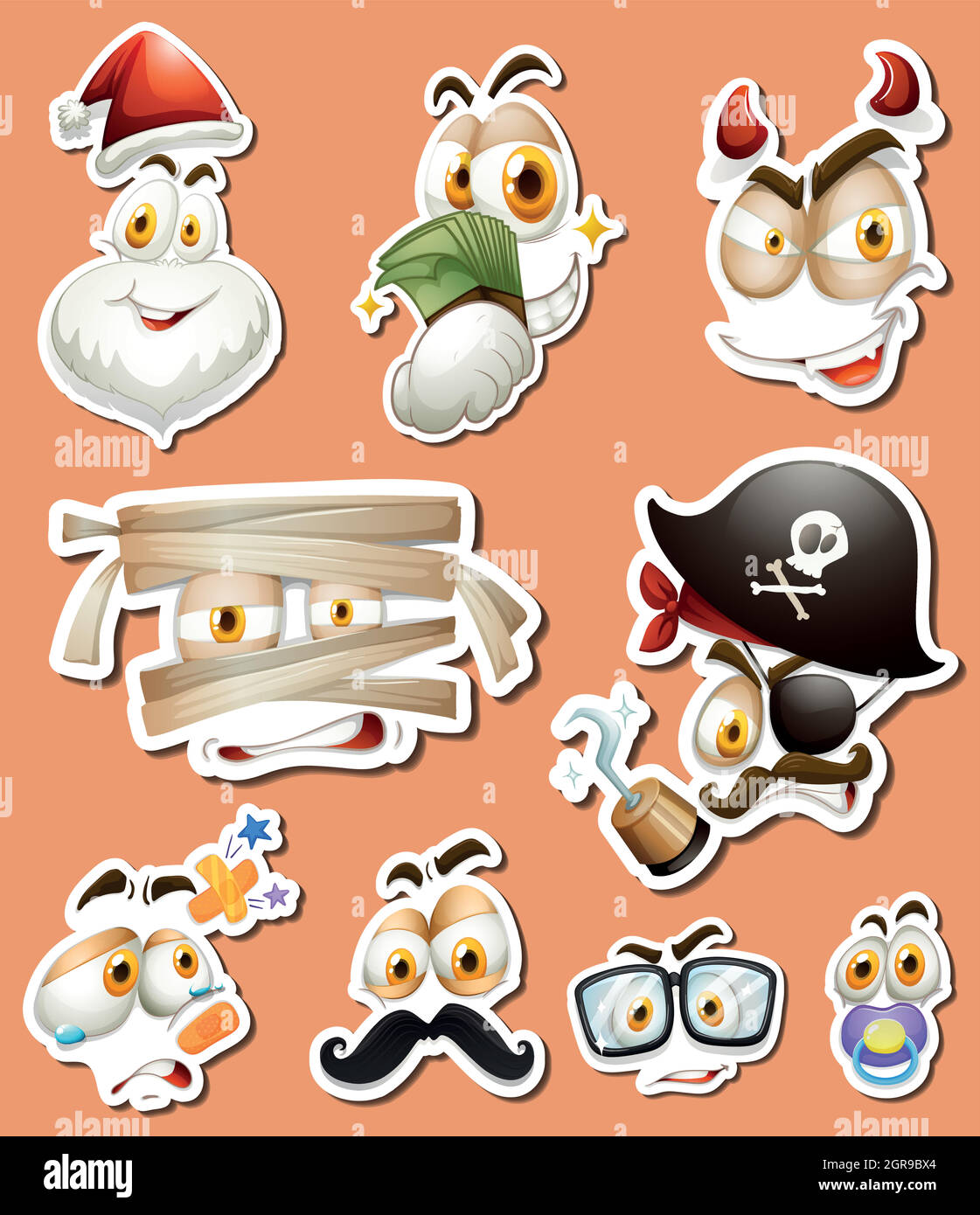 Sticker design with different characters Stock Vector Image & Art - Alamy