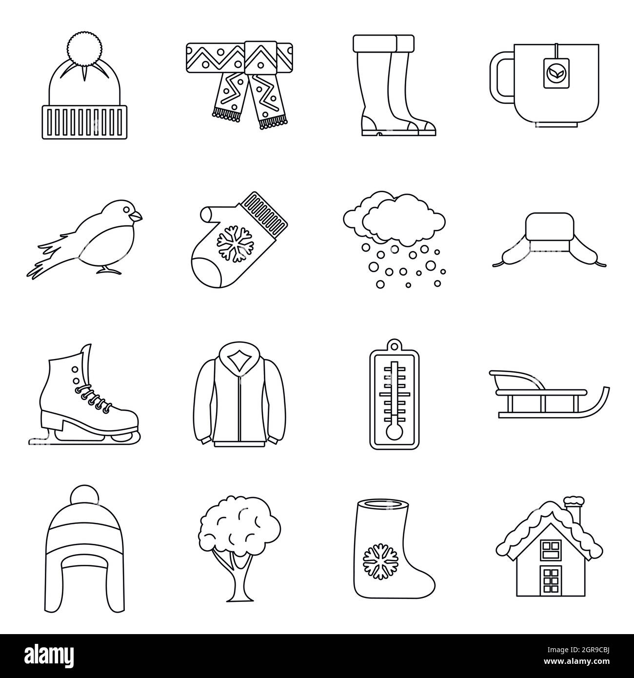 Collection black outline cloud Cut Out Stock Images & Pictures - Alamy