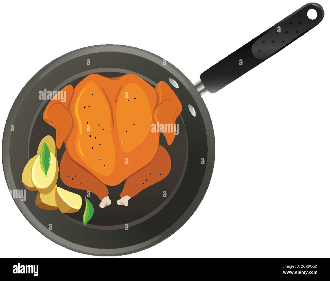 Aerial view of food on pan Stock Vector Image & Art - Alamy