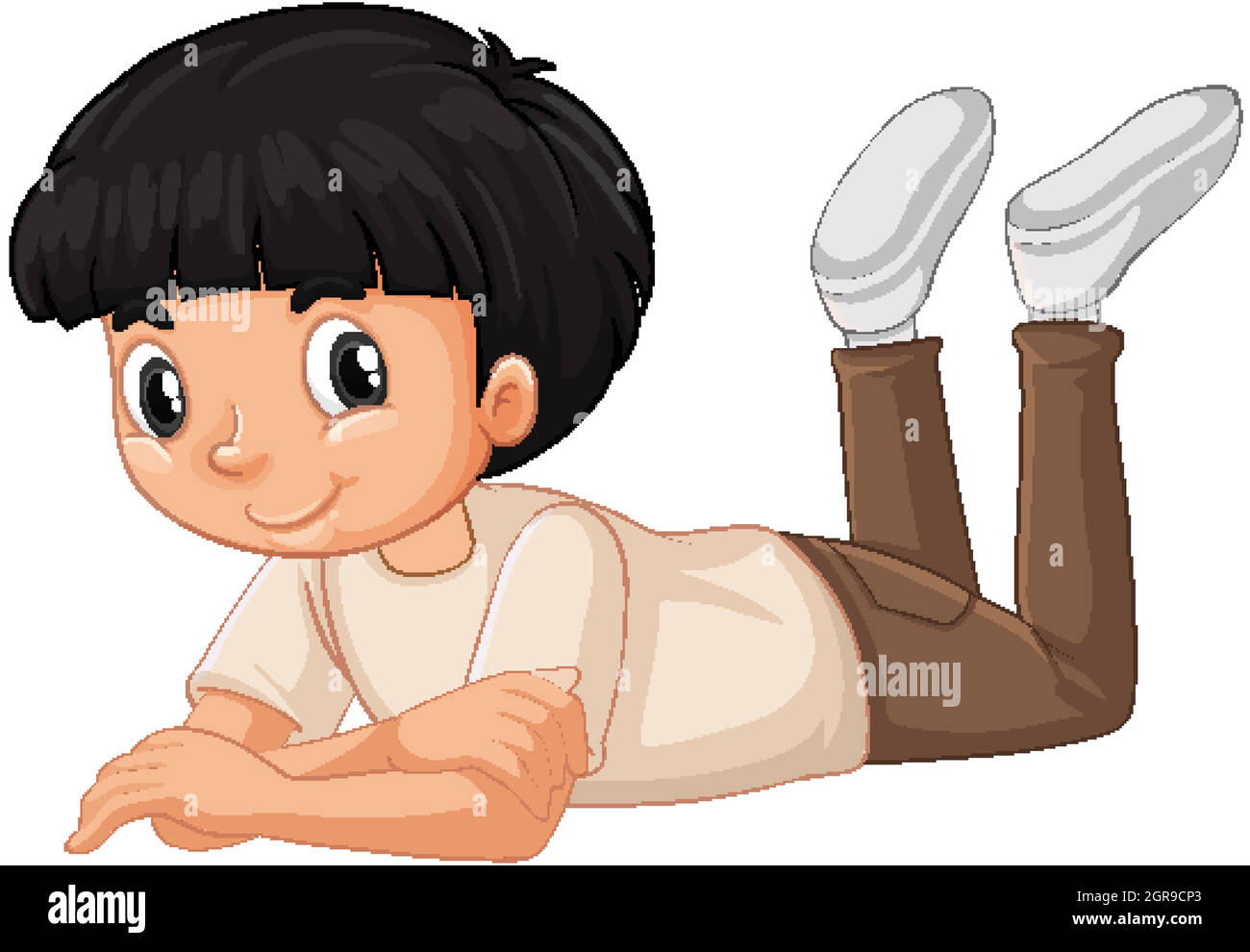 Boy laying down on white background Stock Vector Image & Art - Alamy