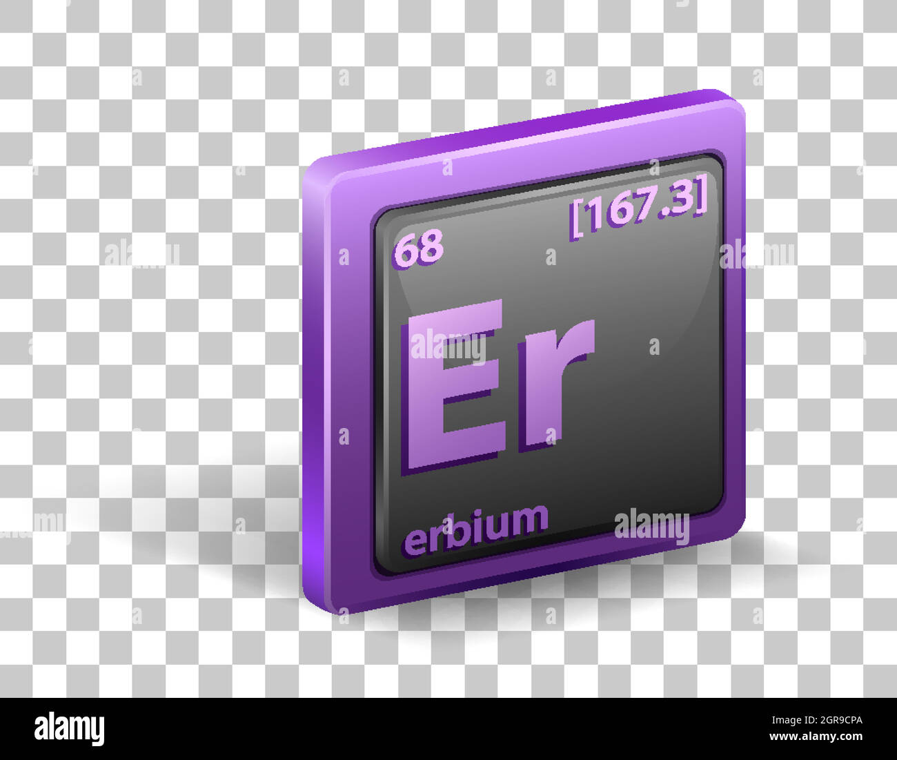 Erbium chemical element. Chemical symbol with atomic number and atomic ...