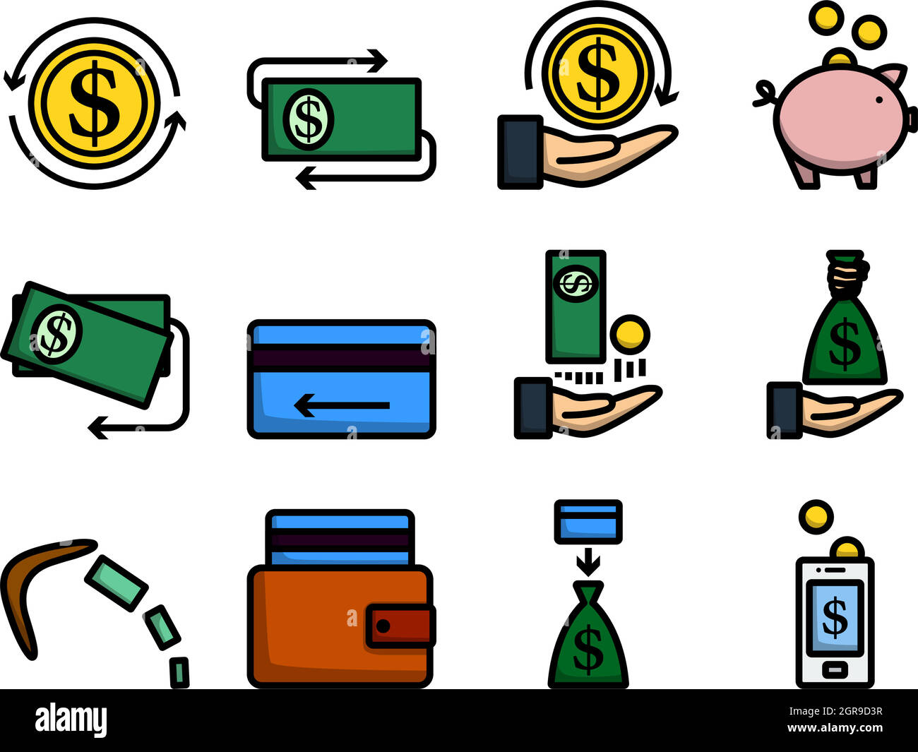 Money icon Stock Vector Images - Alamy