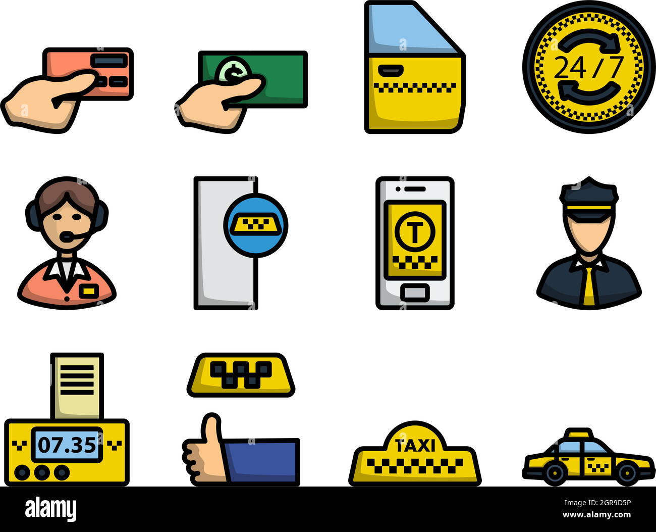 Taxi Icon Set Stock Vector Image & Art - Alamy
