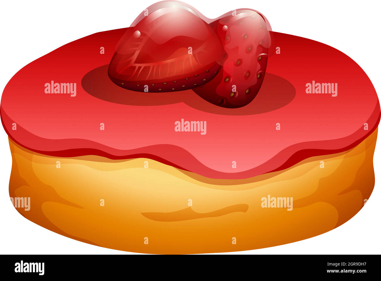 Strawberry jam donut Stock Vector Images - Alamy
