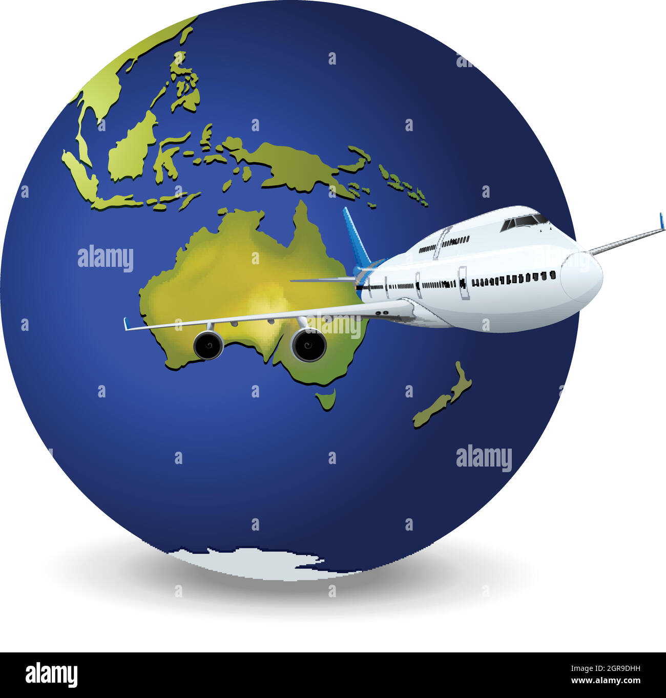 Earth globe and airplane Stock Vector Image & Art - Alamy