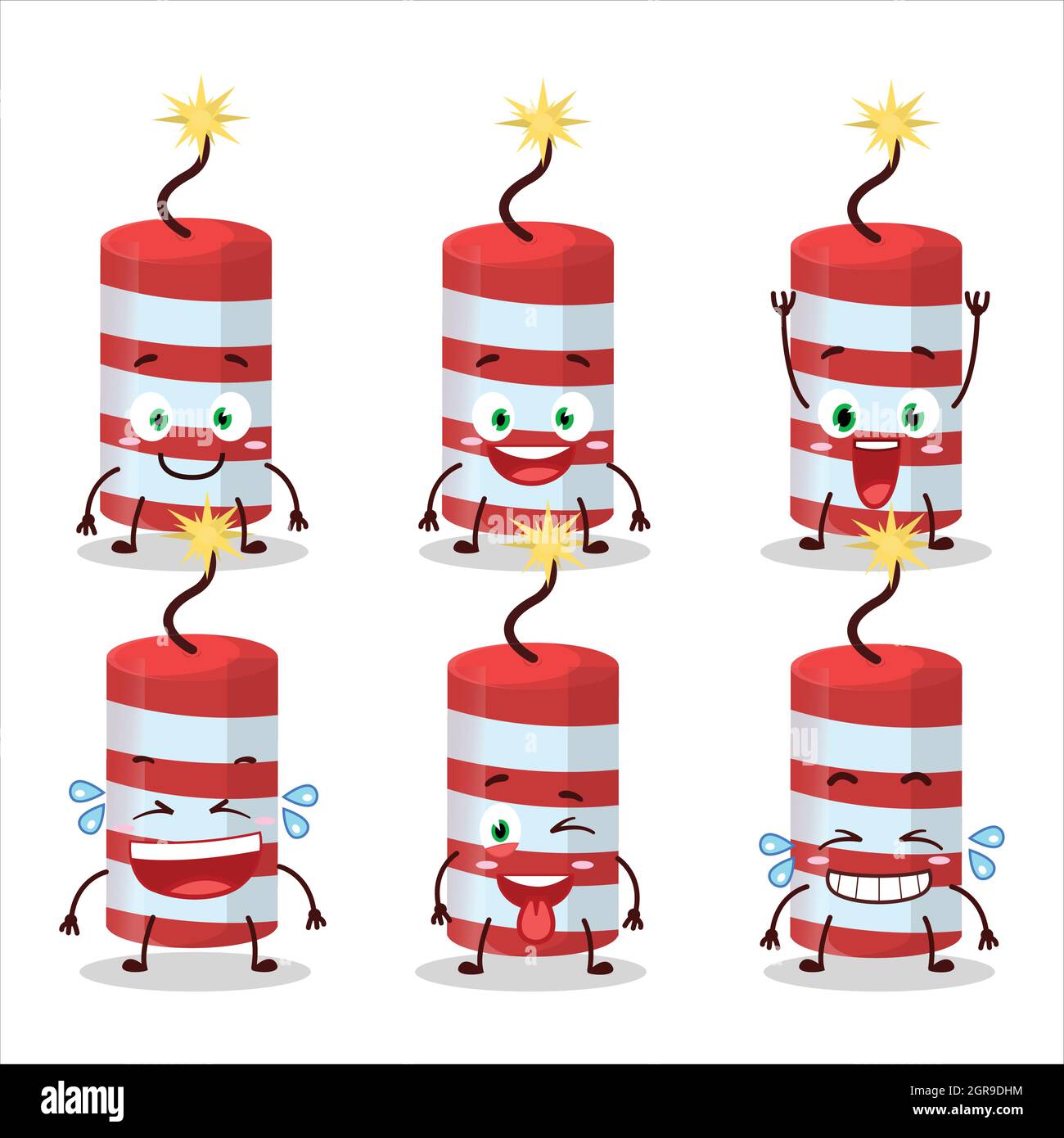 Cartoon character of red firecracker with smile expression. Vector ...