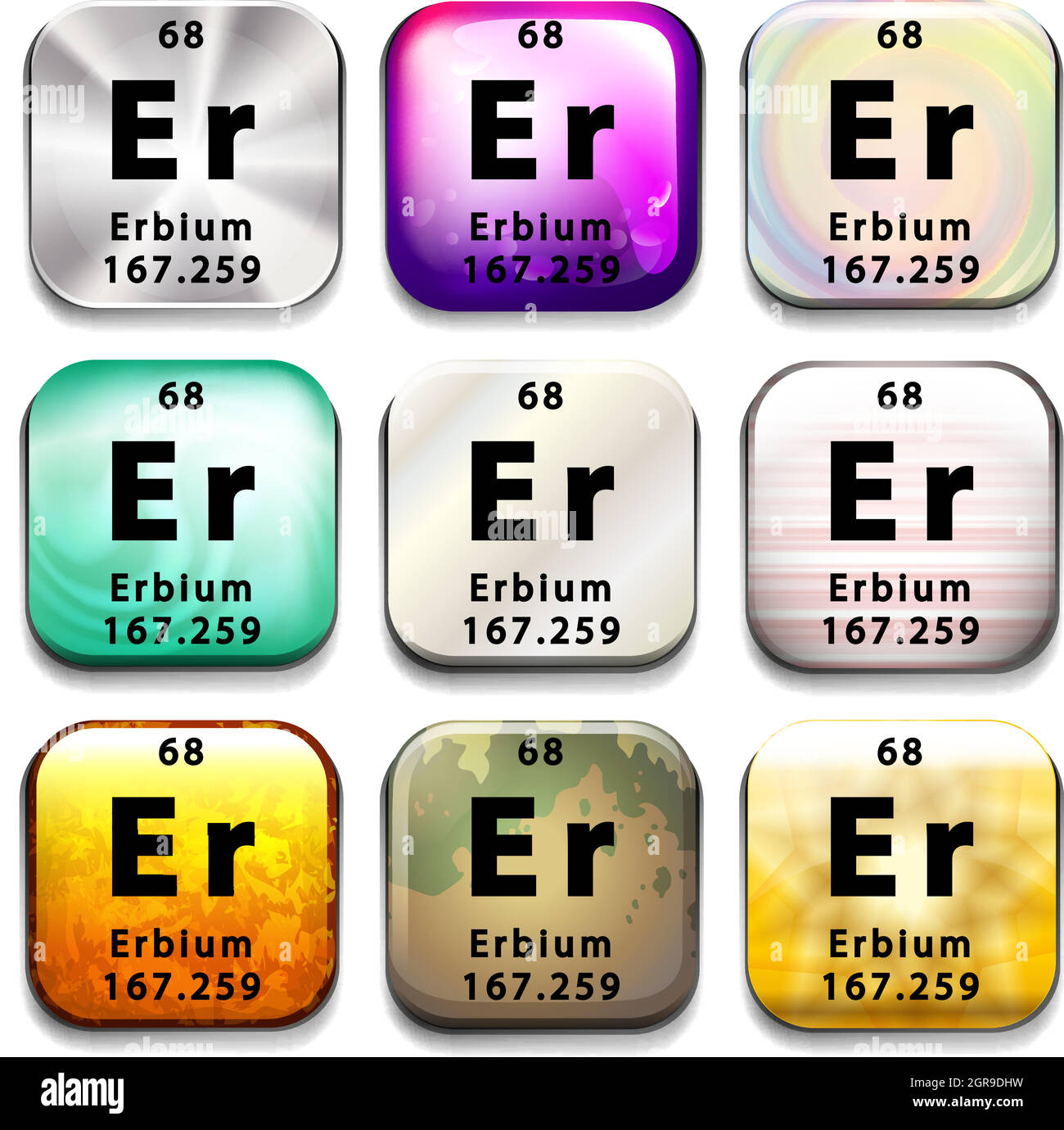 A button showing the element Erbium Stock Vector Image & Art - Alamy