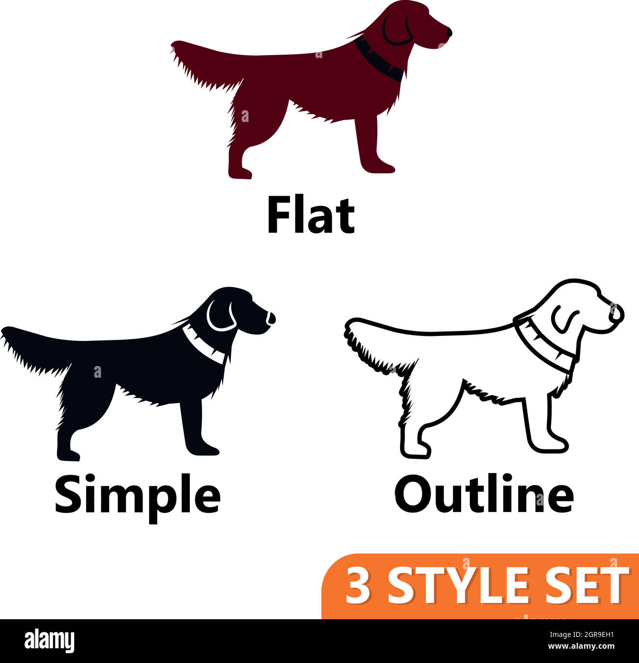 Dog icons set Stock Vector Image & Art - Alamy