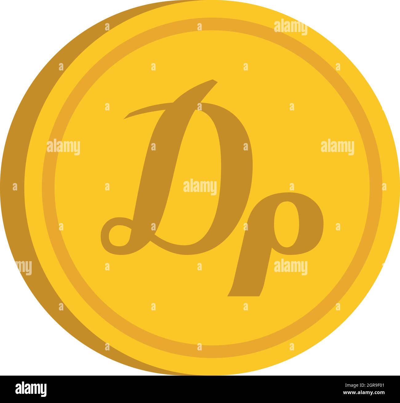 Gold coin with drachma sign icon, flat style Stock Vector Image & Art ...