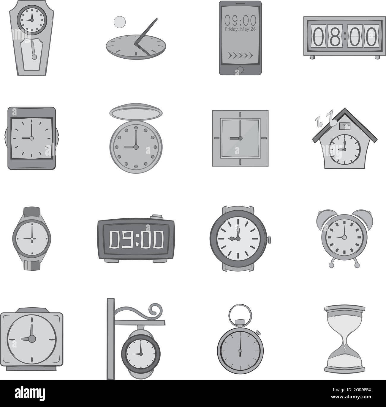 Vintage set round black Cut Out Stock Images & Pictures - Alamy