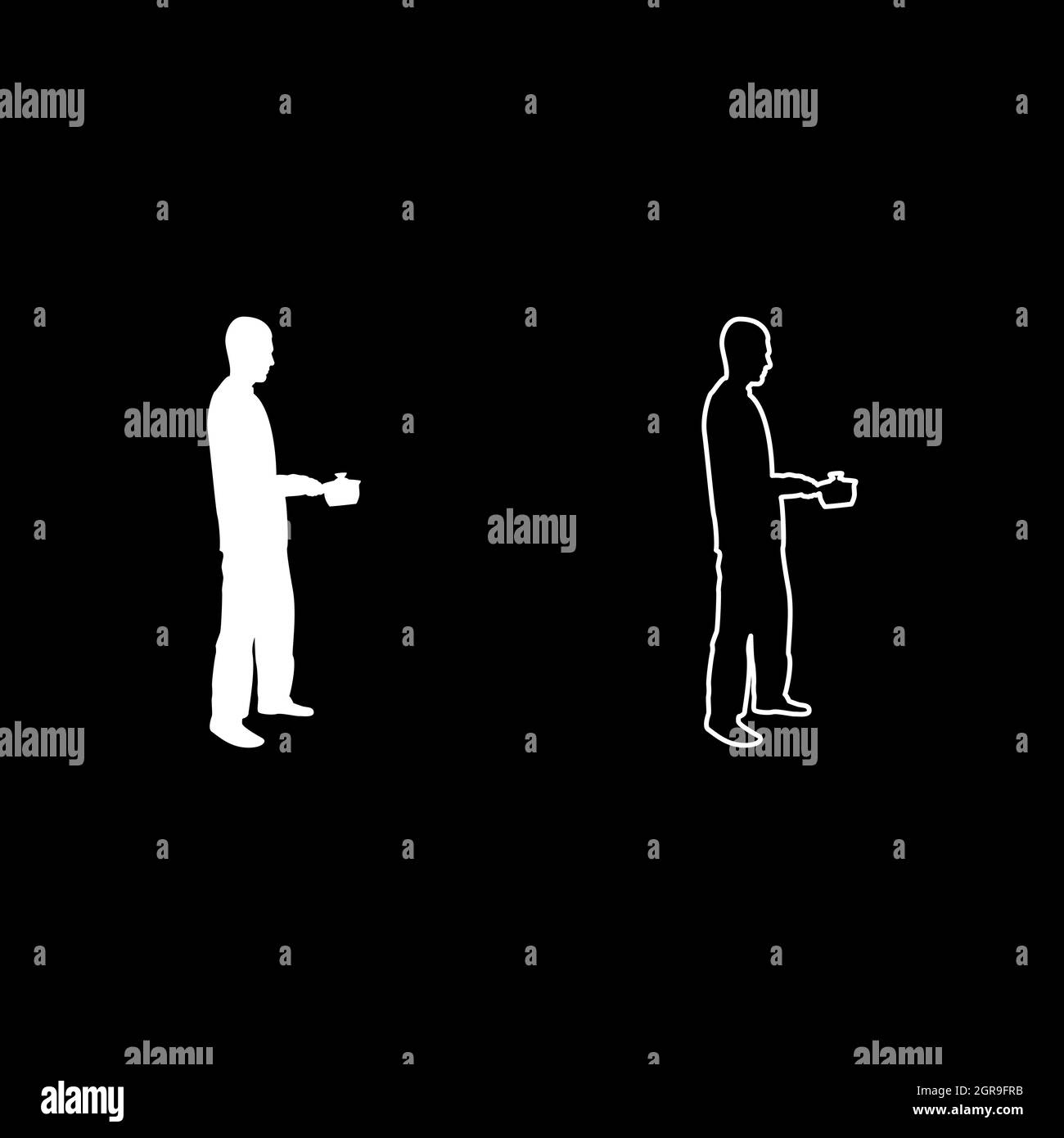 Chef holding in hands Stock Vector Images - Alamy