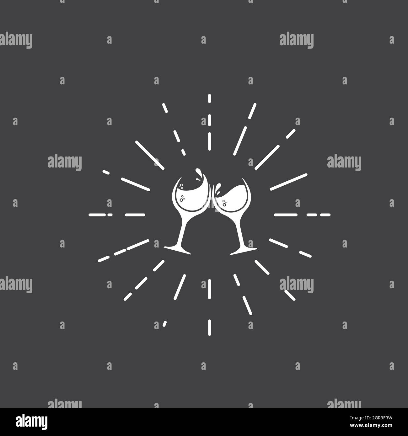 Cheers toast illustration Black and White Stock Photos & Images - Alamy