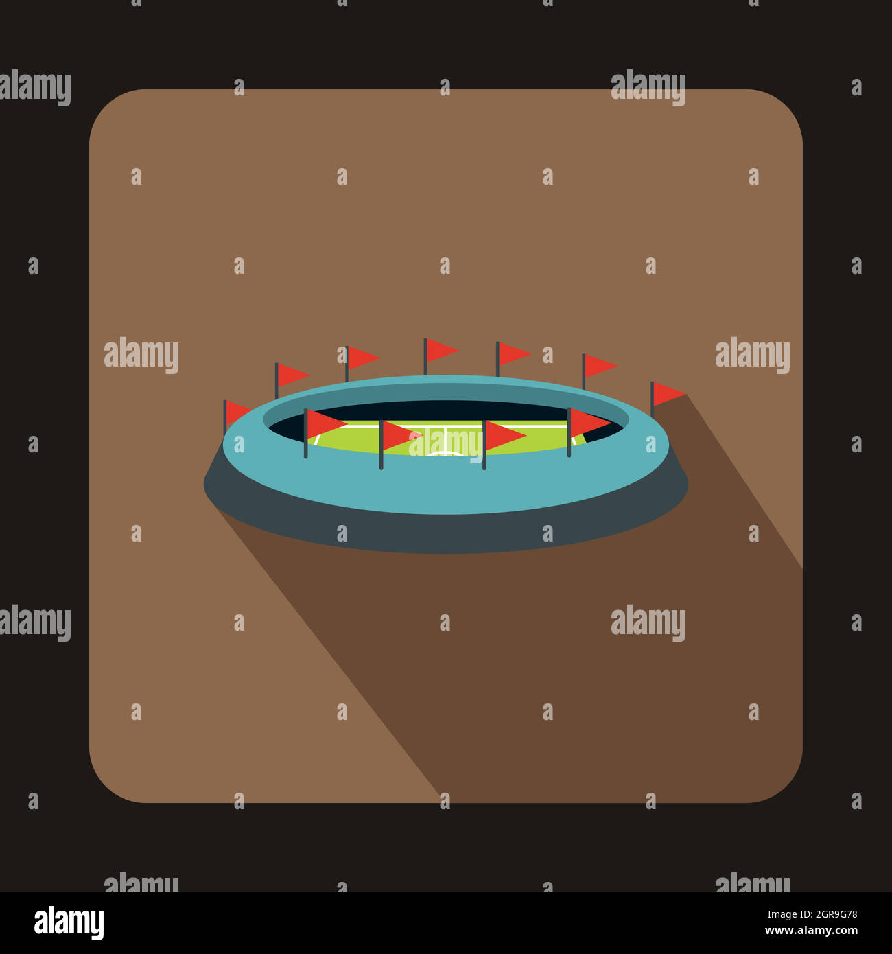 Football stadium icon, flat style Stock Vector Image & Art - Alamy