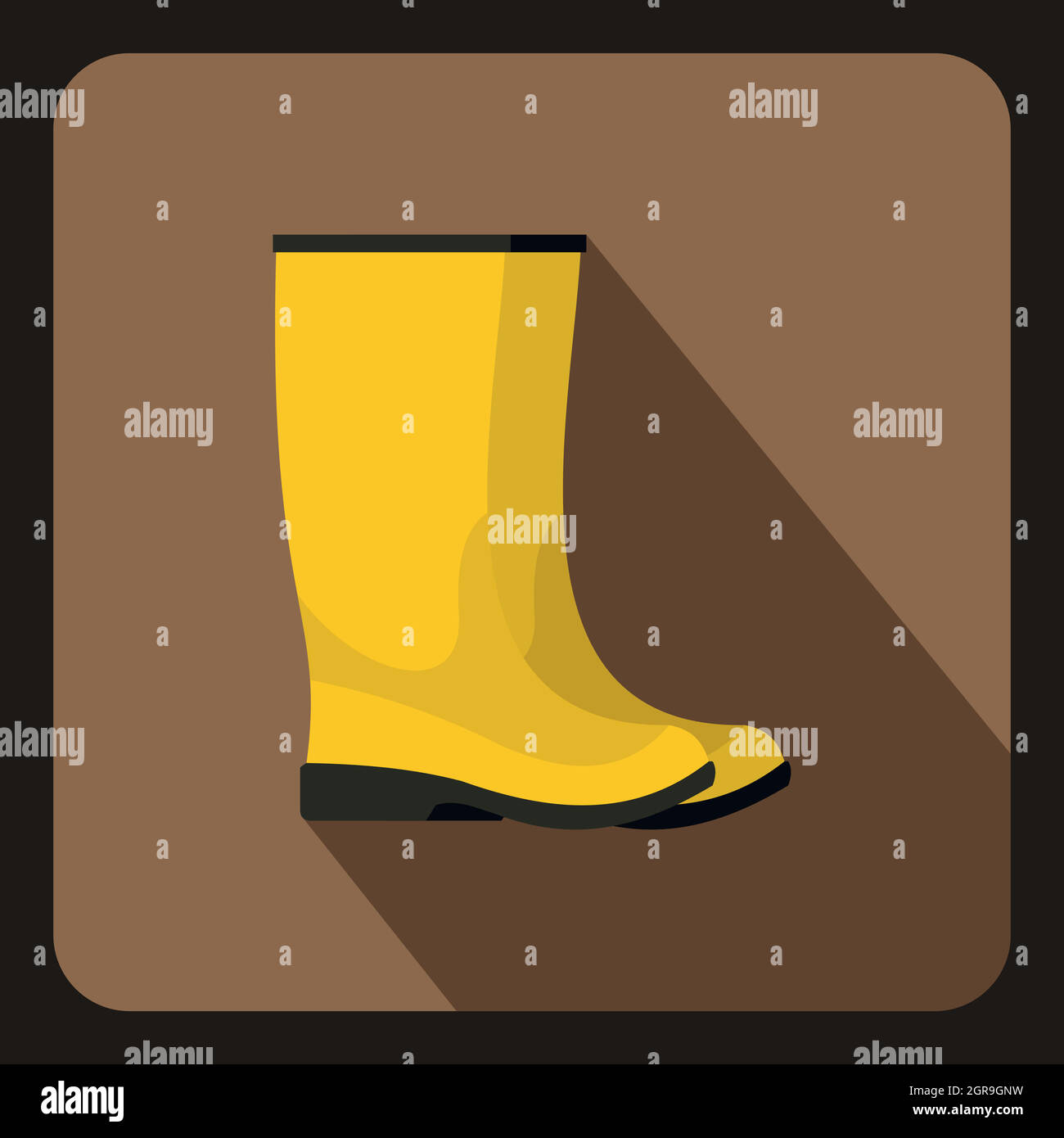 Yellow rubber boots icon, flat style Stock Vector Image & Art - Alamy