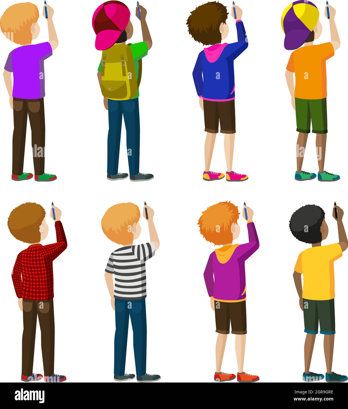 Group of men writing Stock Vector Image & Art - Alamy