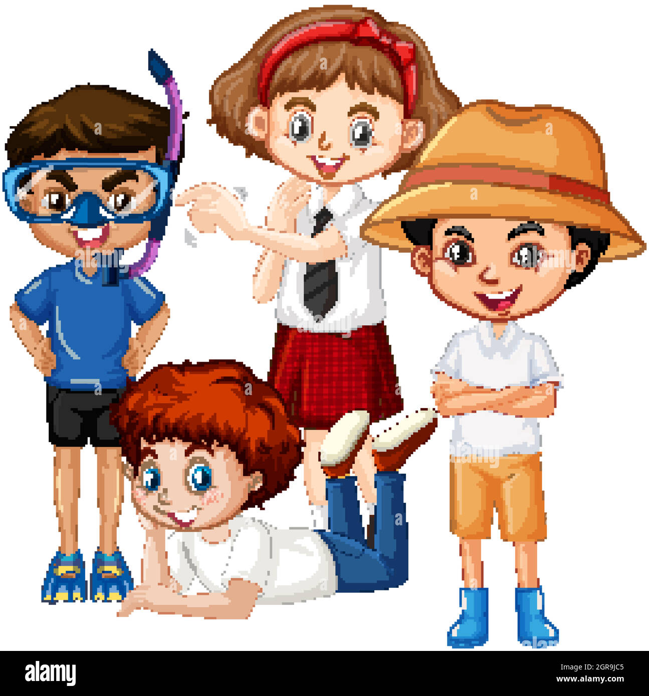 Many kids in different costumes Stock Vector Image & Art - Alamy