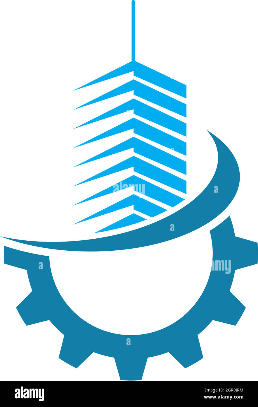industrial building gear logo icon vector Stock Vector Image & Art - Alamy