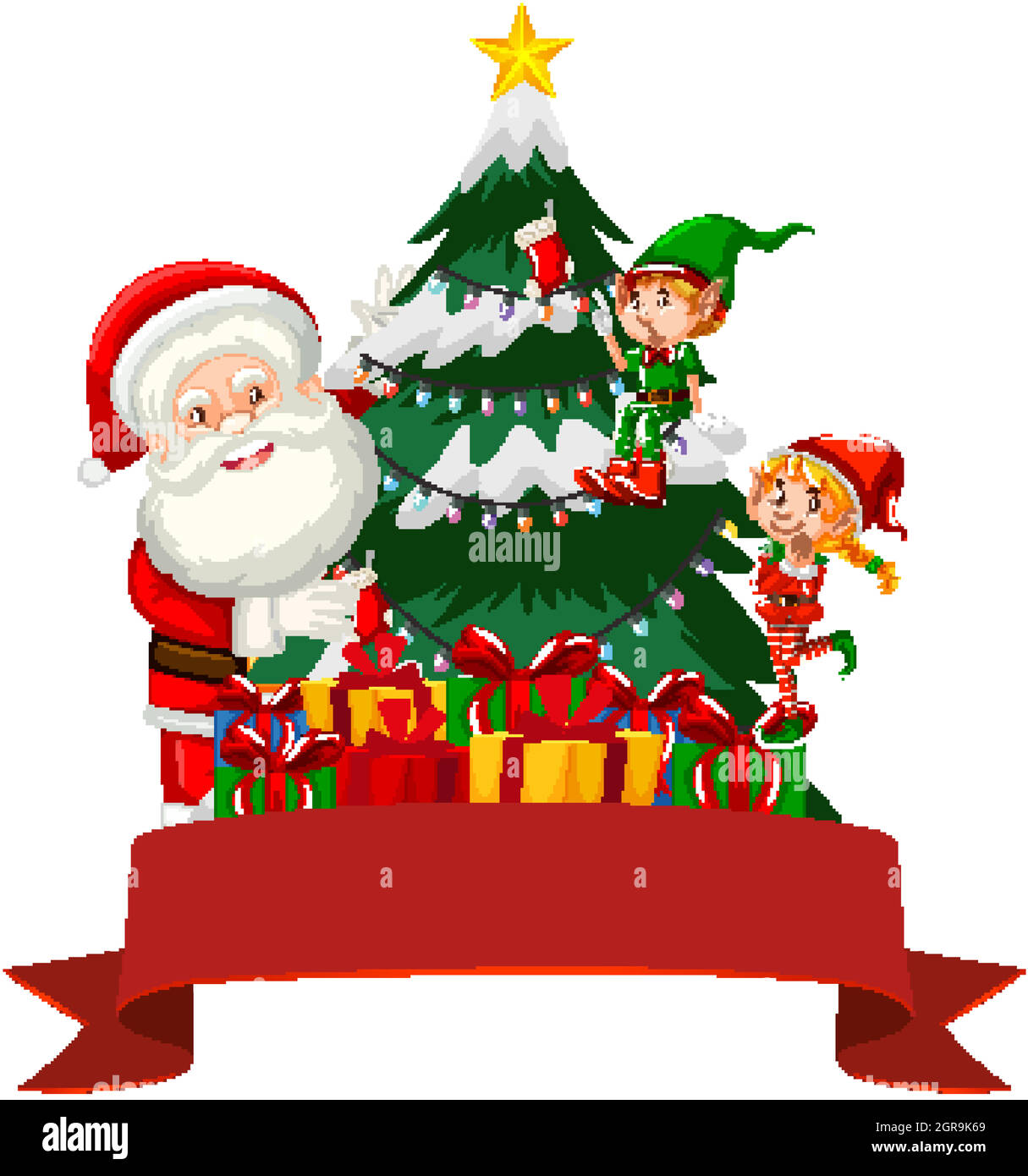 Christmas theme with Santa and elf Stock Vector Image & Art - Alamy