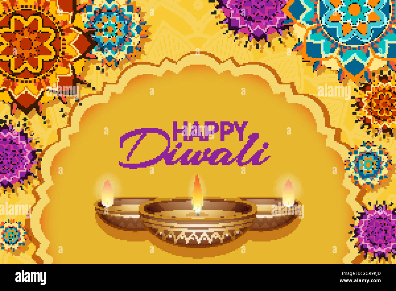 Diwali candle design Stock Vector Images - Alamy