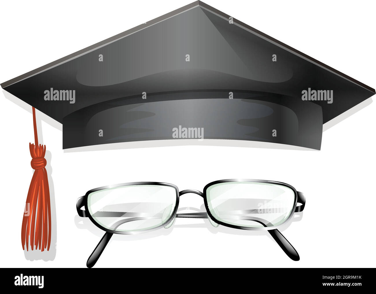 Graducation cap and eyeglasses Stock Vector Image & Art - Alamy