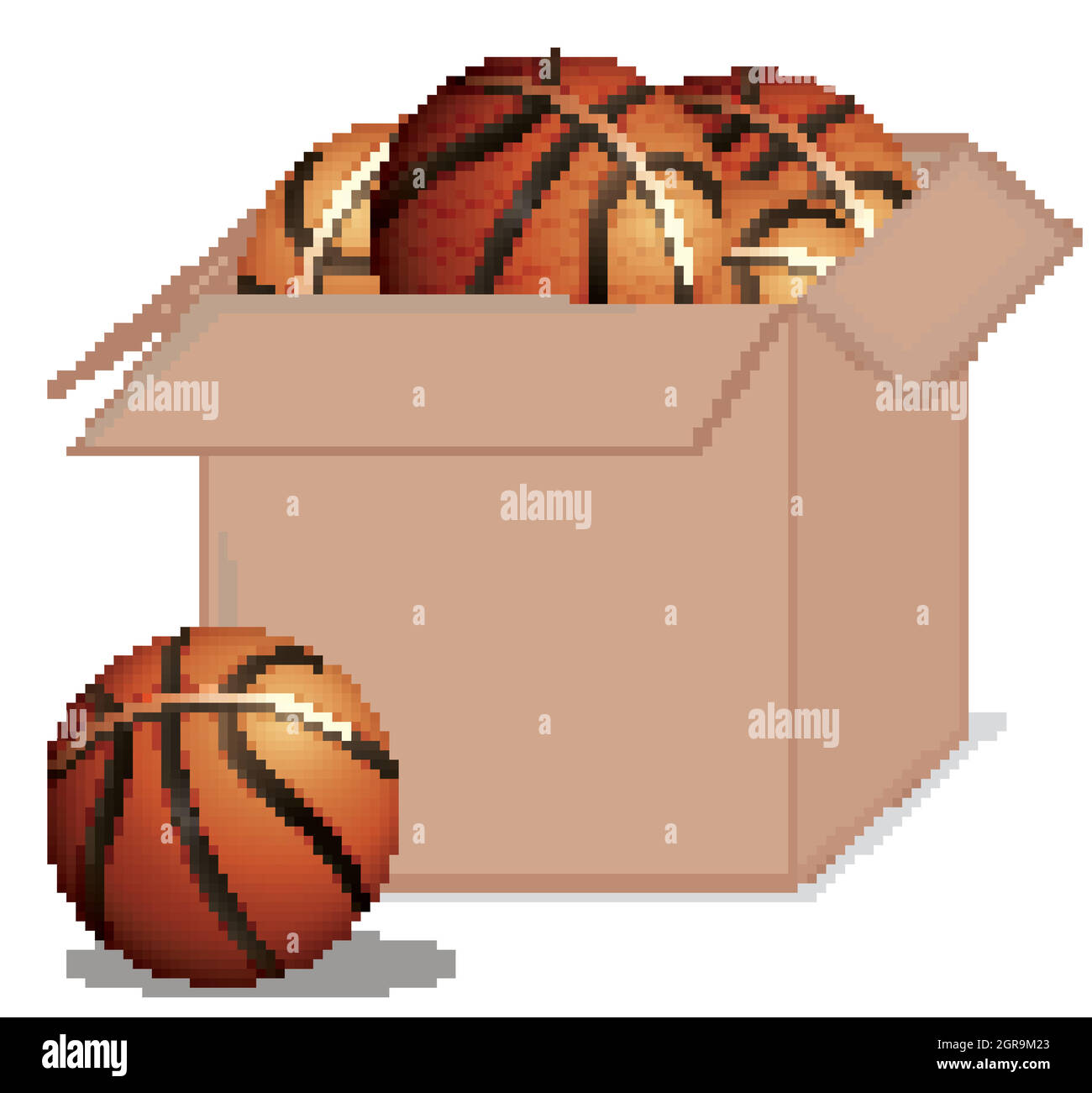 Box full of basketball balls on white background Stock Vector Image ...