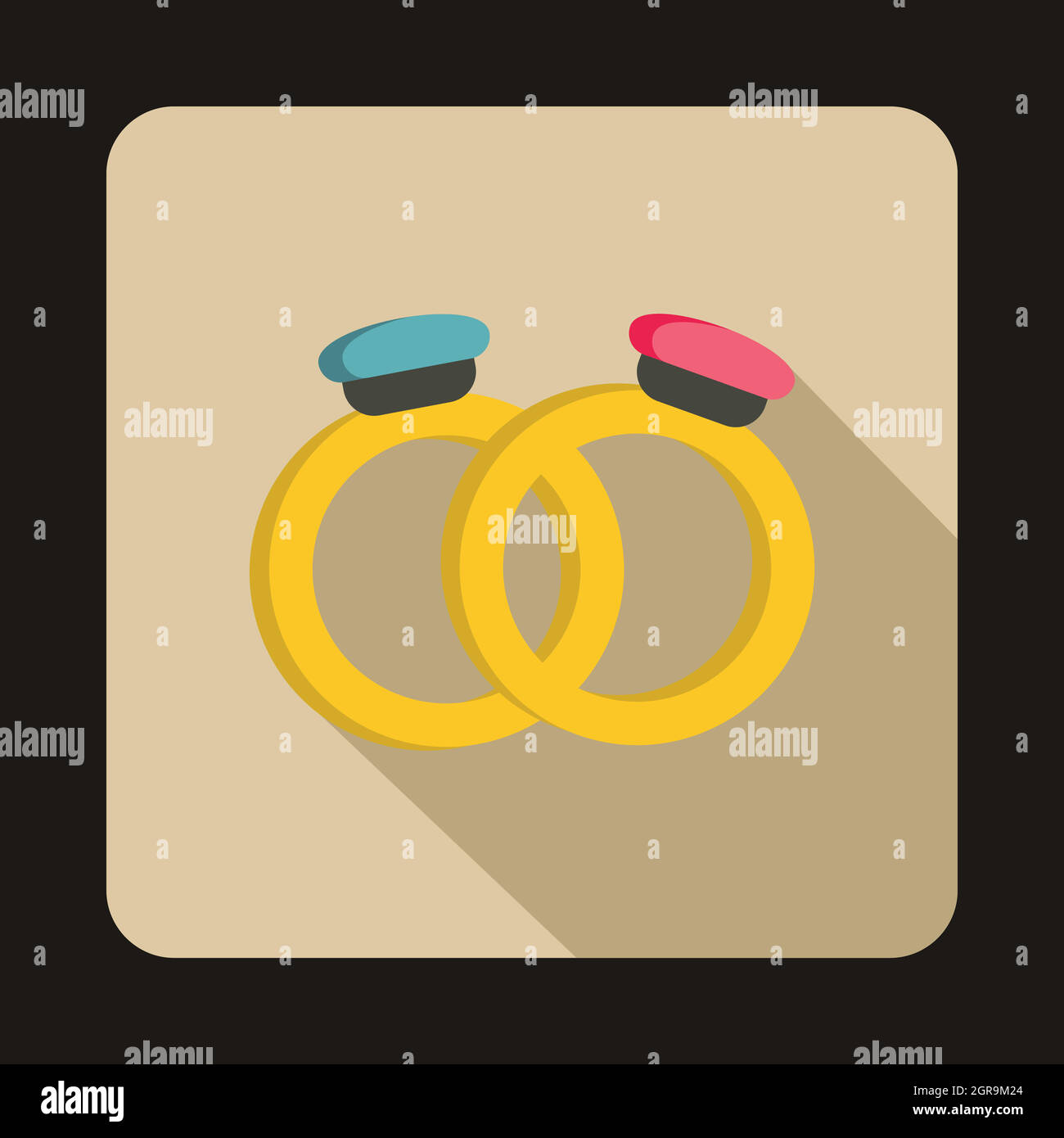 Wedding rings icon, flat style Stock Vector Image & Art - Alamy