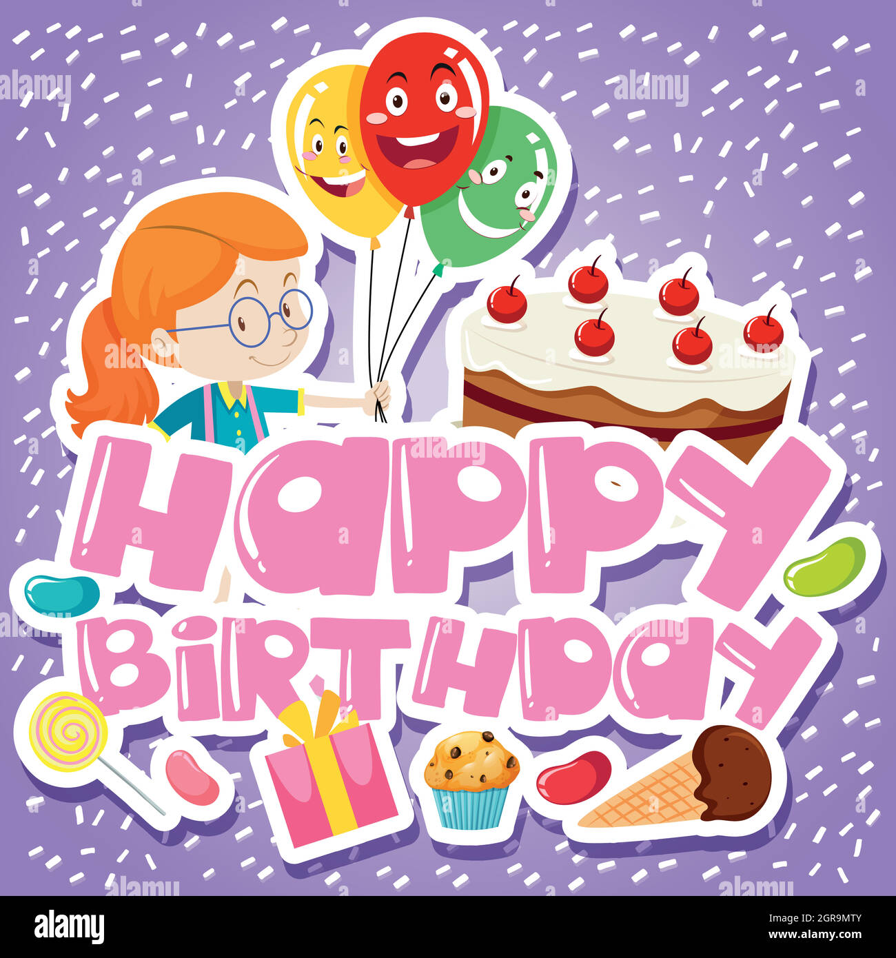 Birthday cake card present hi-res stock photography and images - Alamy