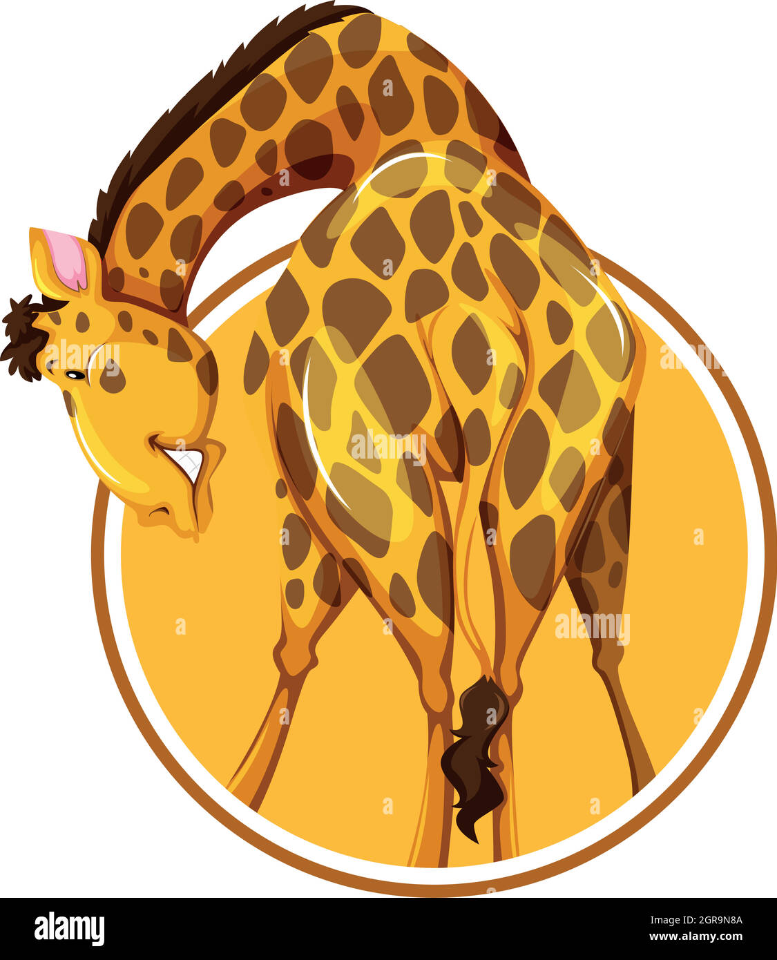 A giraffe on sticker template Stock Vector Image & Art - Alamy