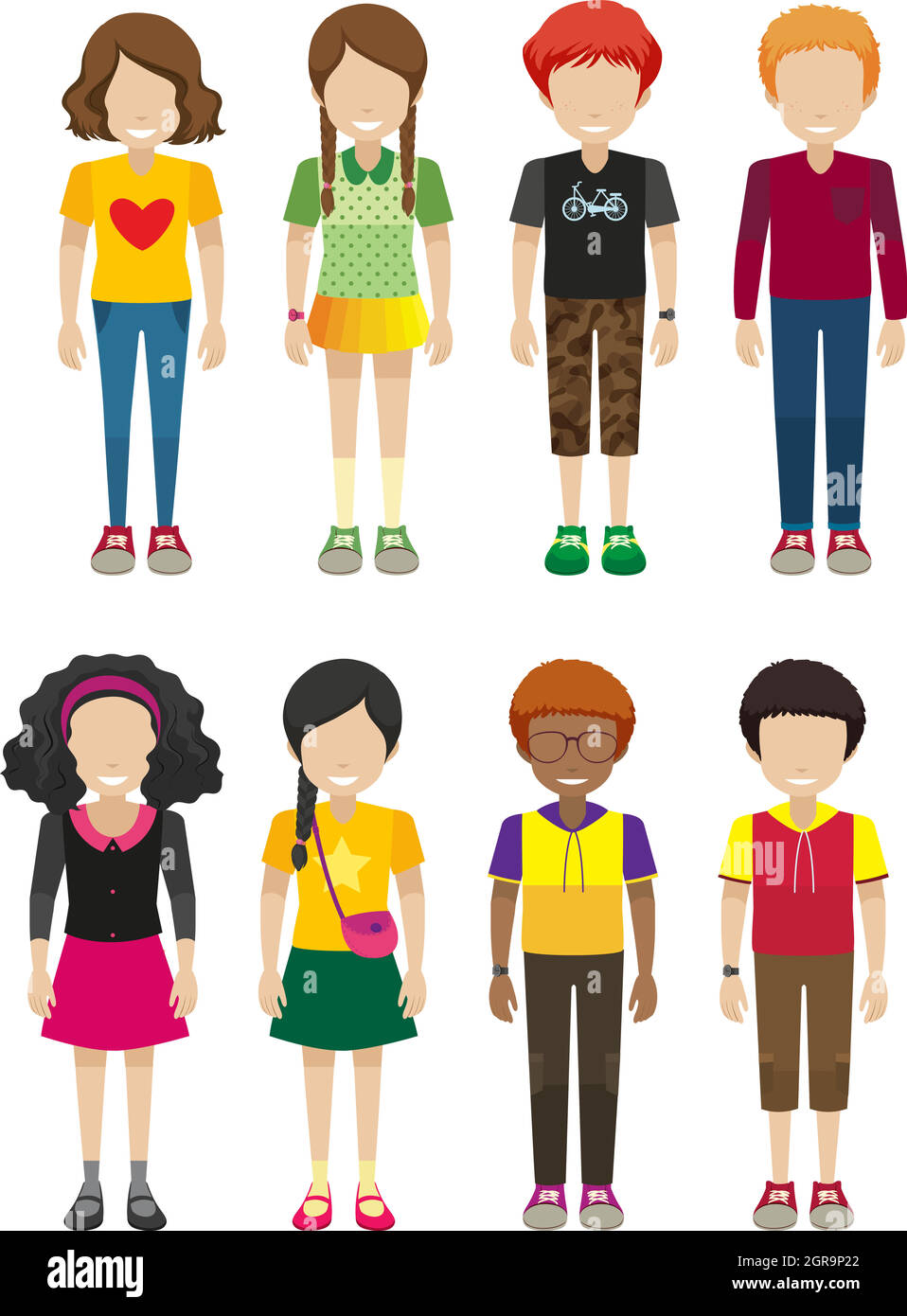 Kids with no faces Stock Vector Image & Art - Alamy
