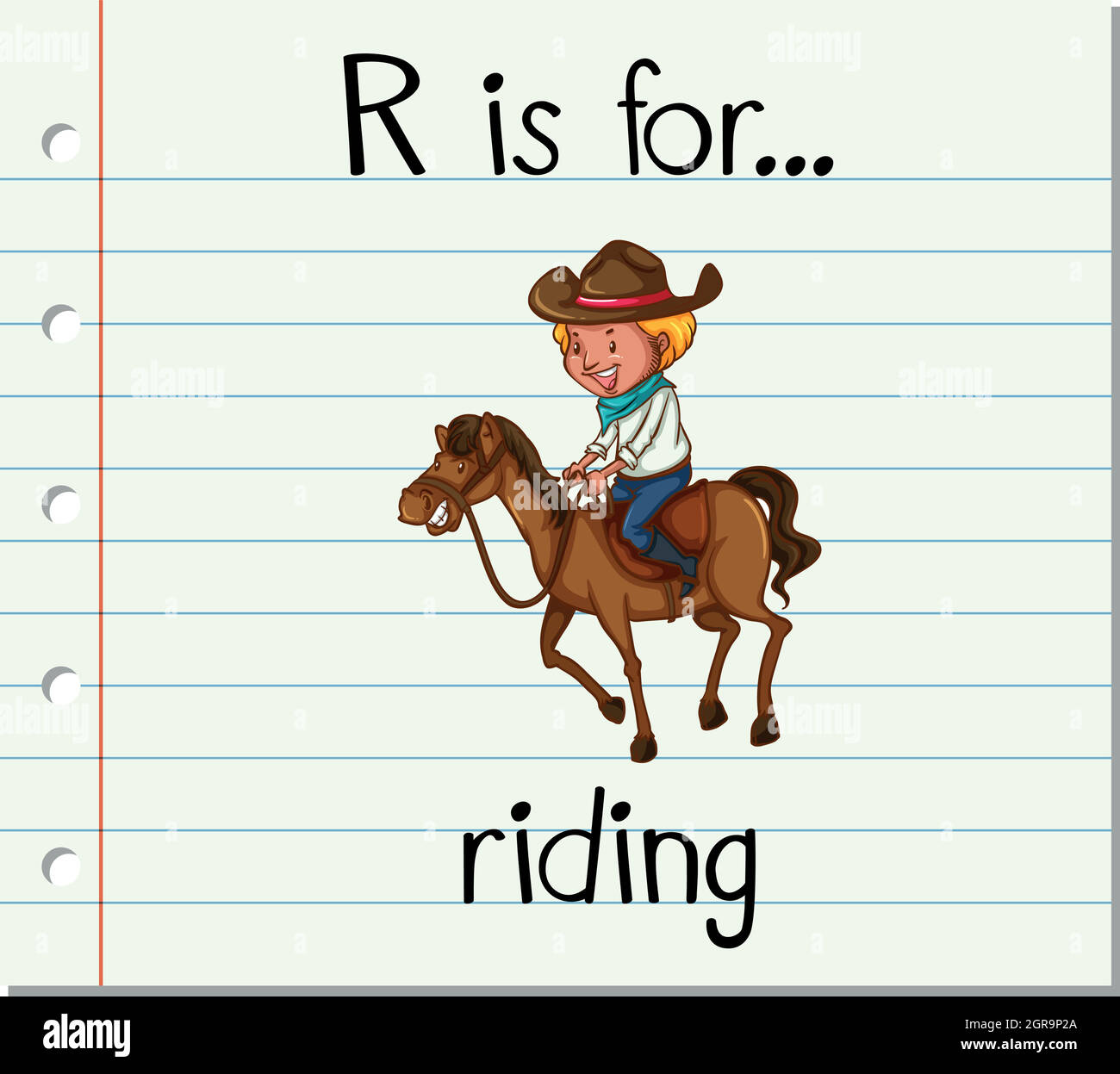 Flashcard letter R is for riding Stock Vector Image & Art - Alamy