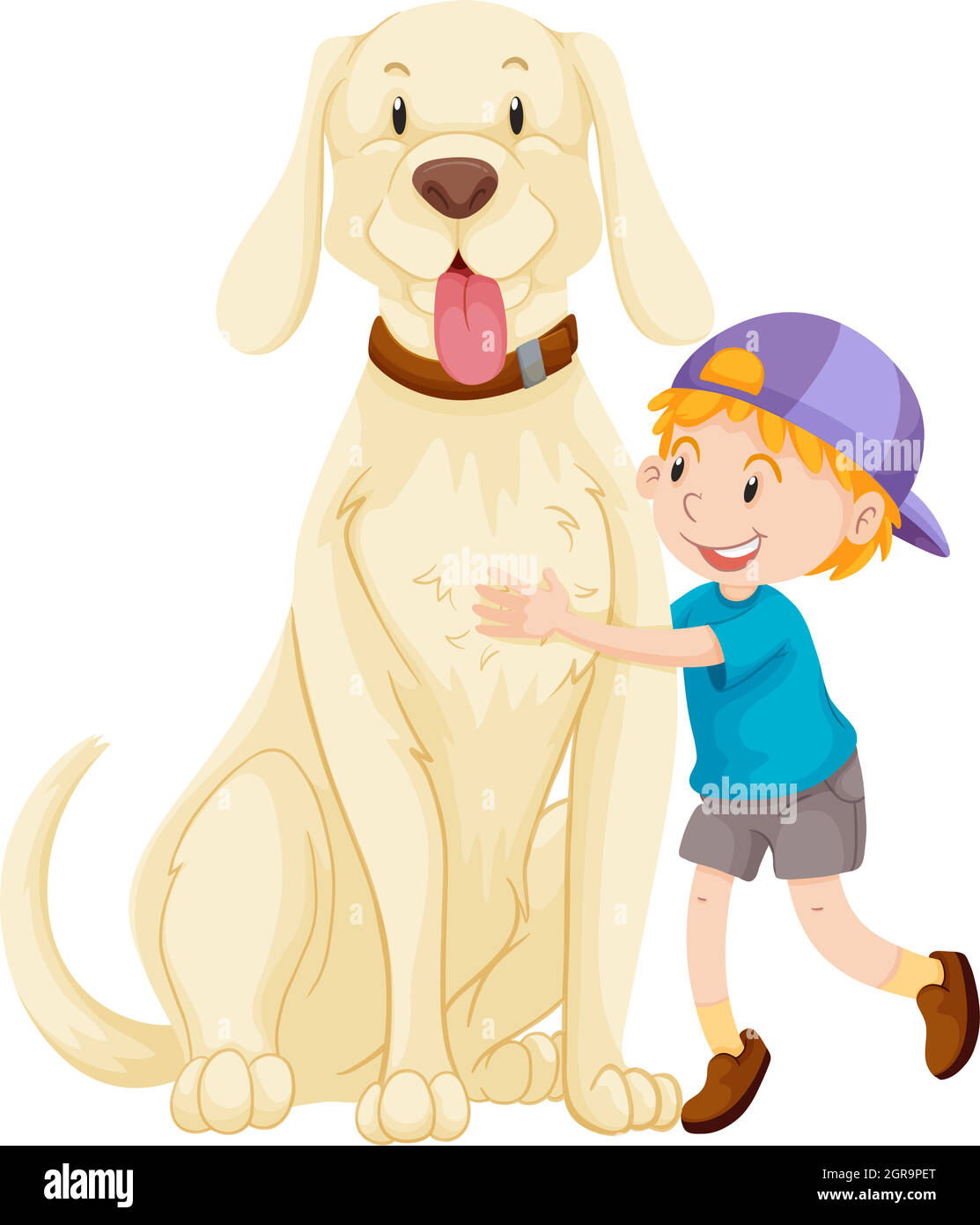 Boy with dog clipart Cut Out Stock Images & Pictures - Alamy