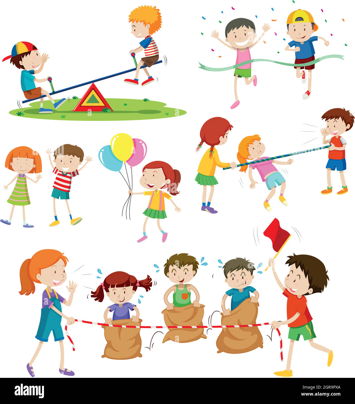 Children playing different games Stock Vector Image & Art - Alamy