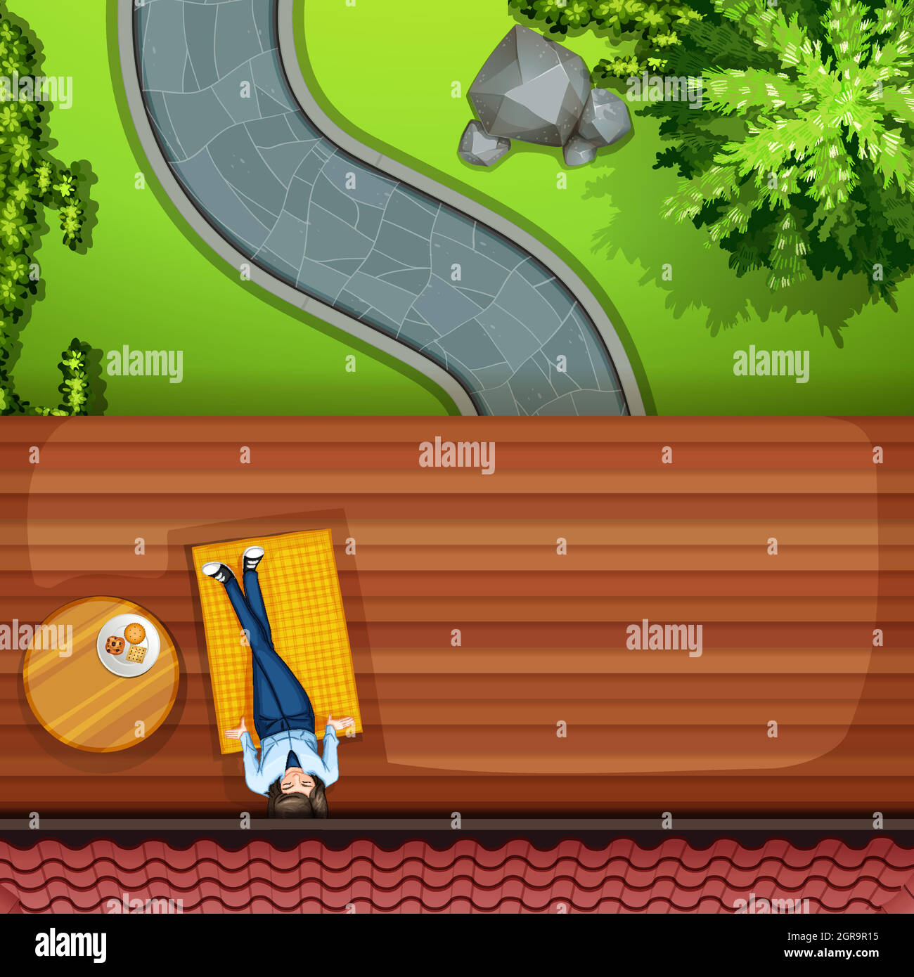 Table top view woman Stock Vector Images - Alamy