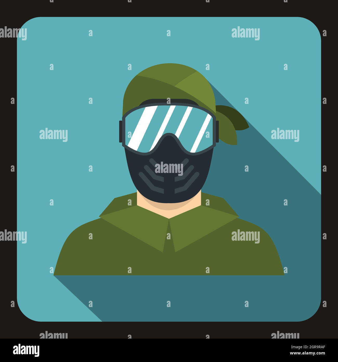 Paintball player wearing protective mask icon Stock Vector Image & Art ...