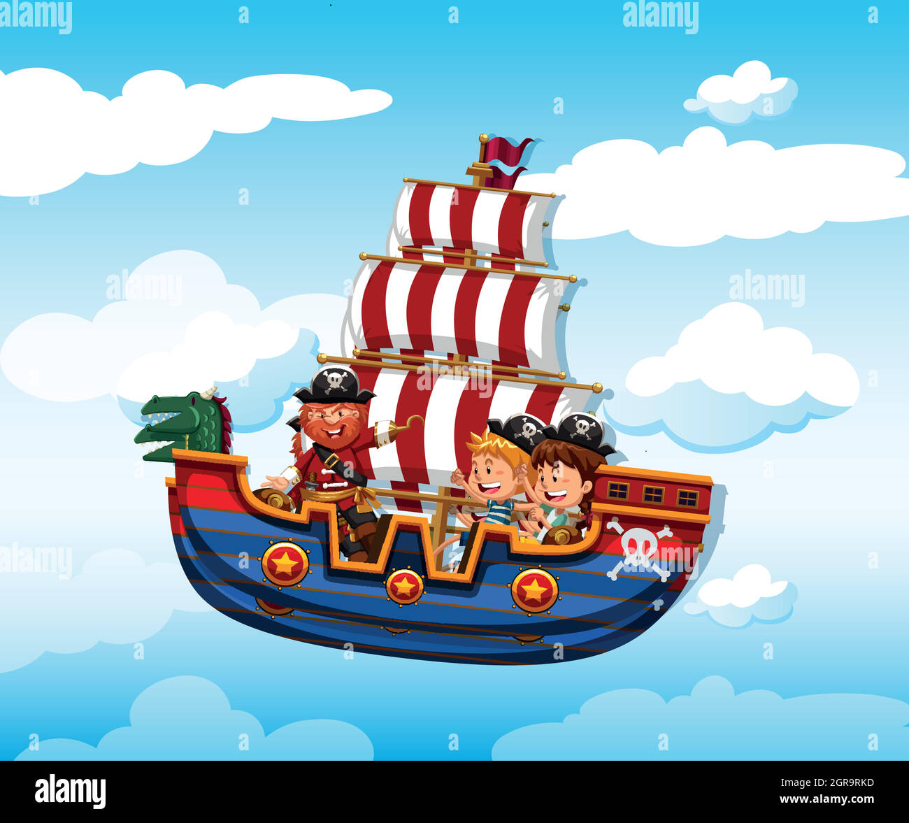 Cartoon pirate sailing on Stock Vector Images - Alamy