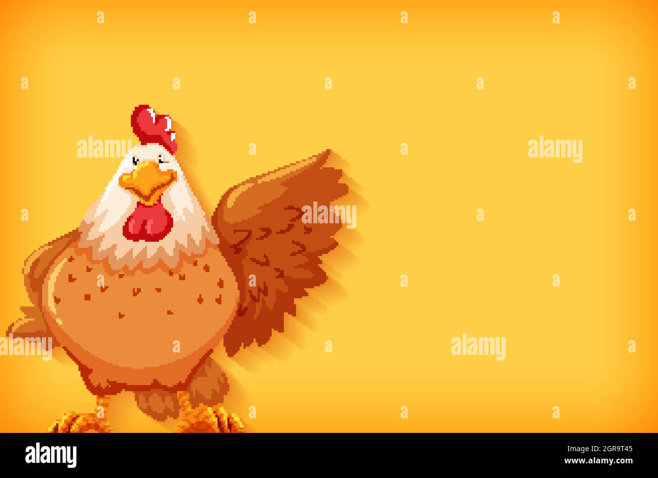 Background template with plain color and fat chicken Stock Vector Image ...