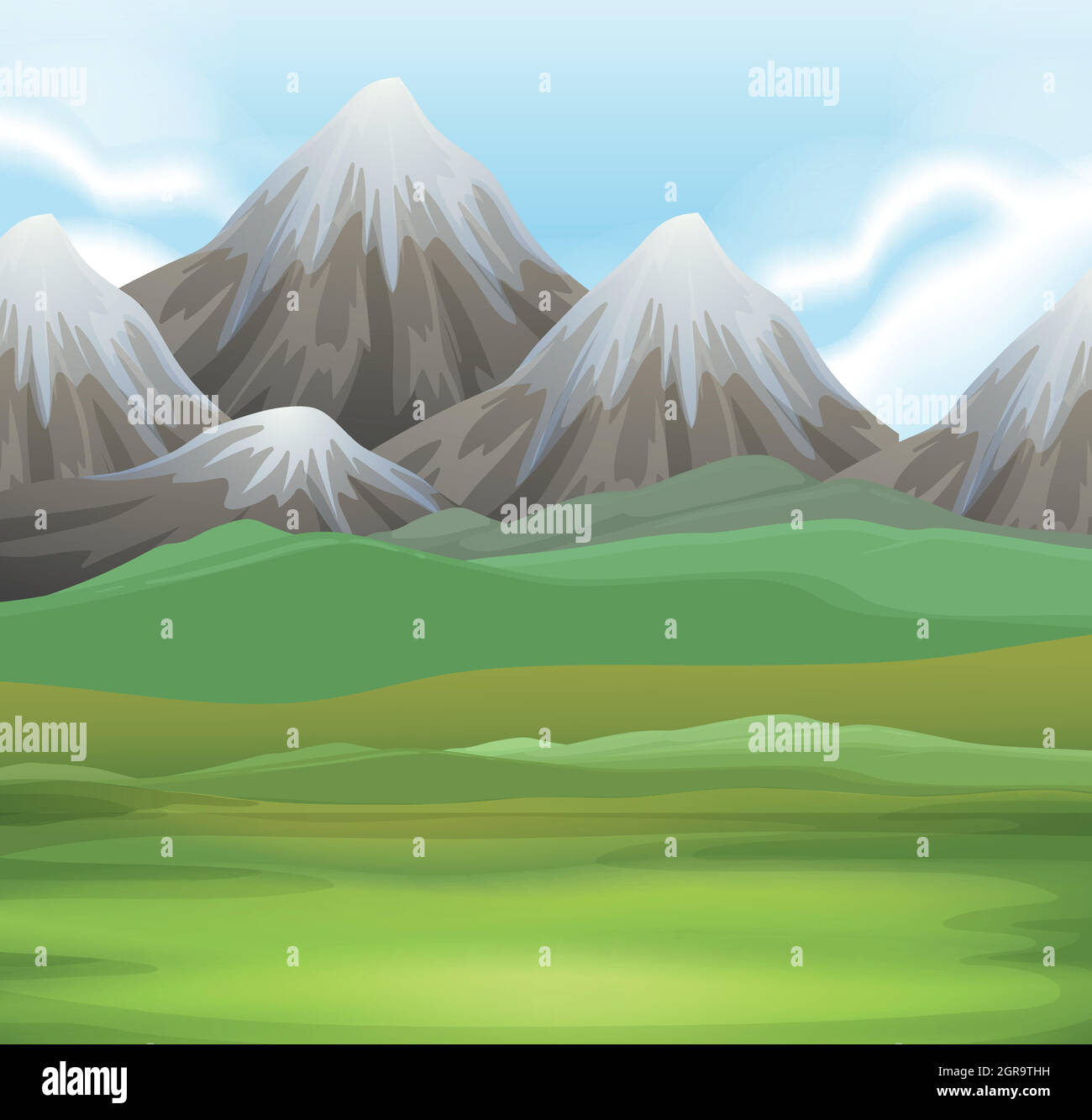 Nature scene of field and mountains Stock Vector Image & Art - Alamy
