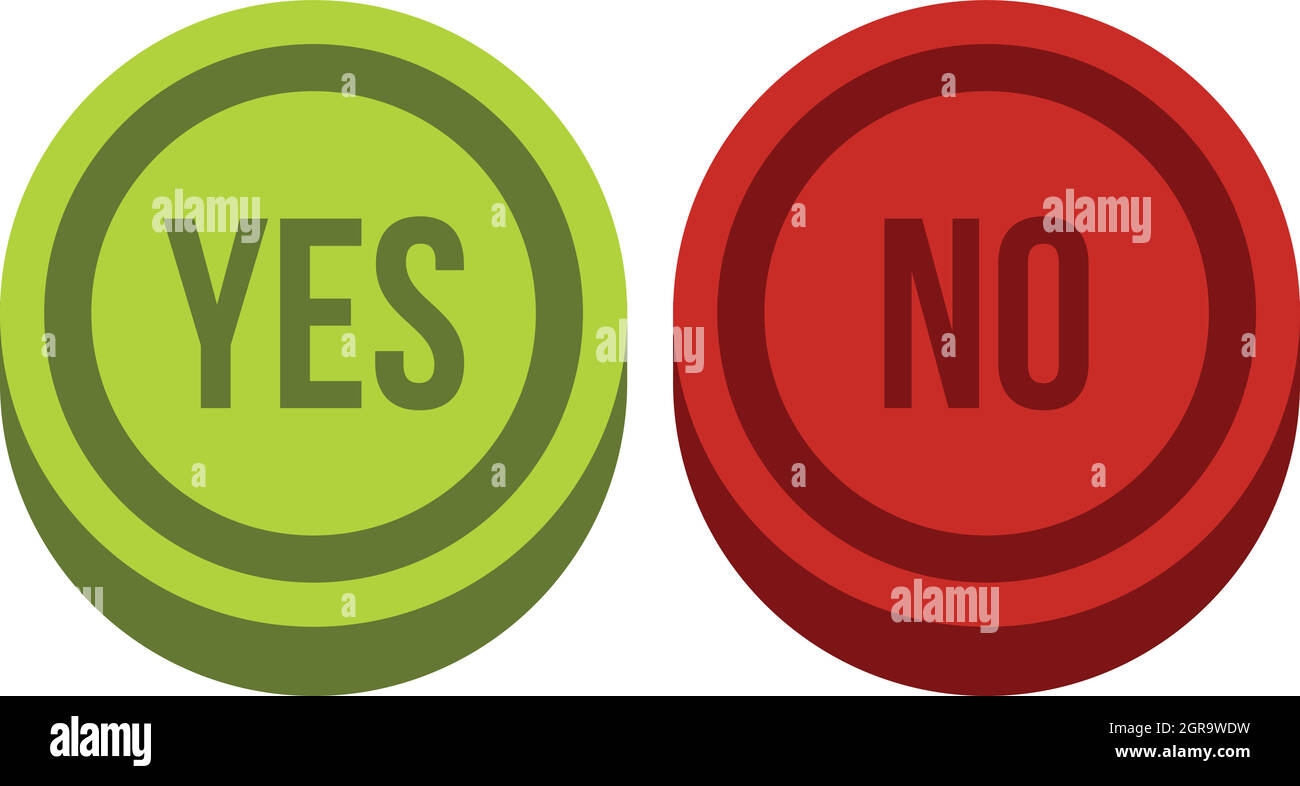 Round signs yes and no icon, flat style Stock Vector Image & Art - Alamy
