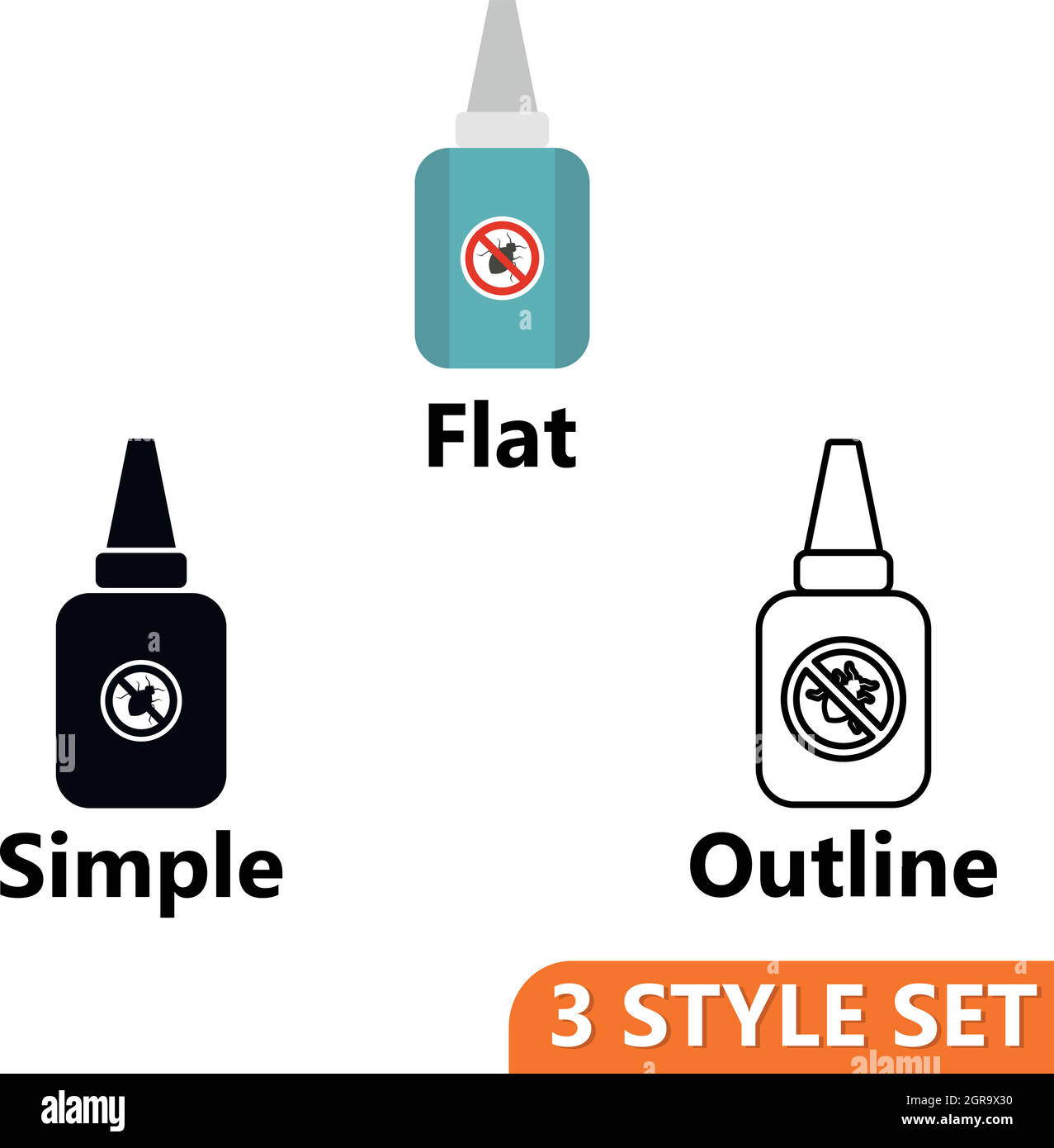 Insect spray icons set Stock Vector Image & Art - Alamy